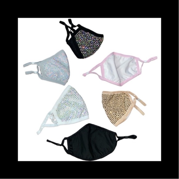 SHEIN | Accessories | Rhinestone Sparkly Face Masks Bundle Of 6 | Poshmark